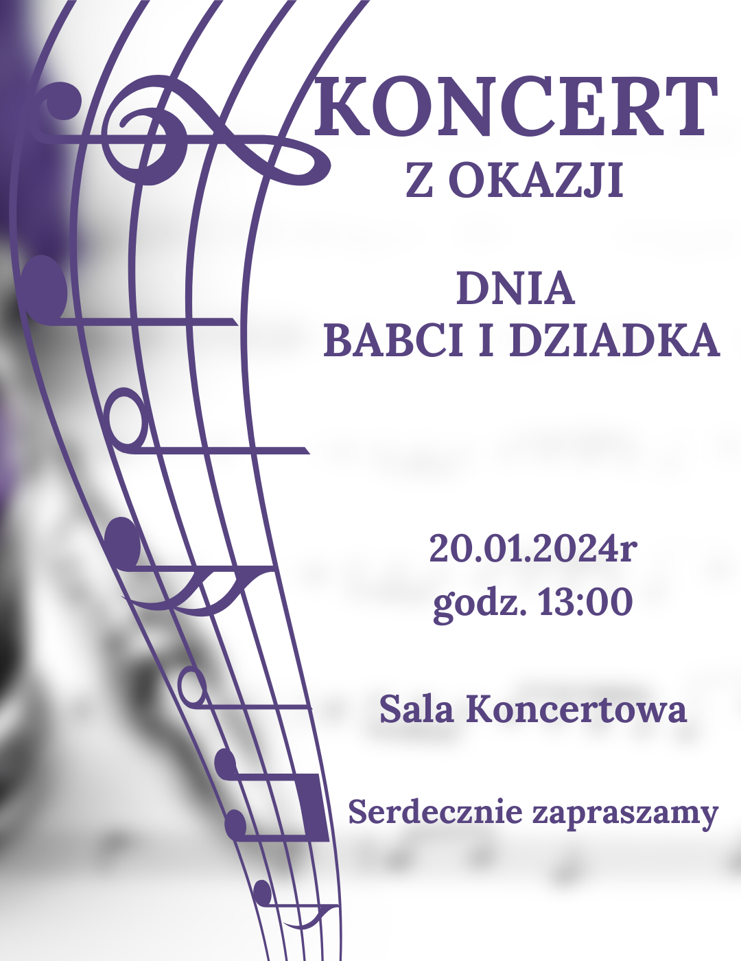 Koncert z okazji dnia Babci i Dziadka 20.01.2024 - Państwowa Szkoła Muzyczna I i II stopnia im ...