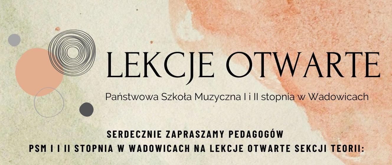 Lekcje otwarte 6, 10, 15, 17, 18.05.2023 - Państwowa Szkoła Muzyczna I ...