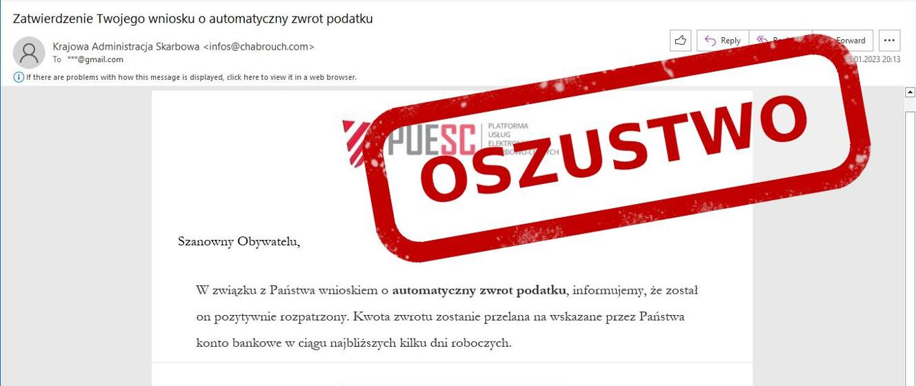 UWAGA! CSIRT NASK ostrzega przed kolejną kampanią phishingową podszywającą się pod instytucje ...