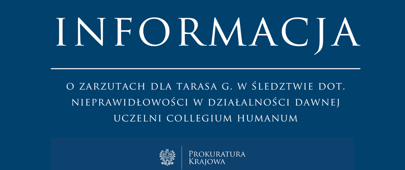 Zatrzymanie i zarzuty dla Tarasa G., byłego prorektora dawnej uczelni Collegium Humanum ...