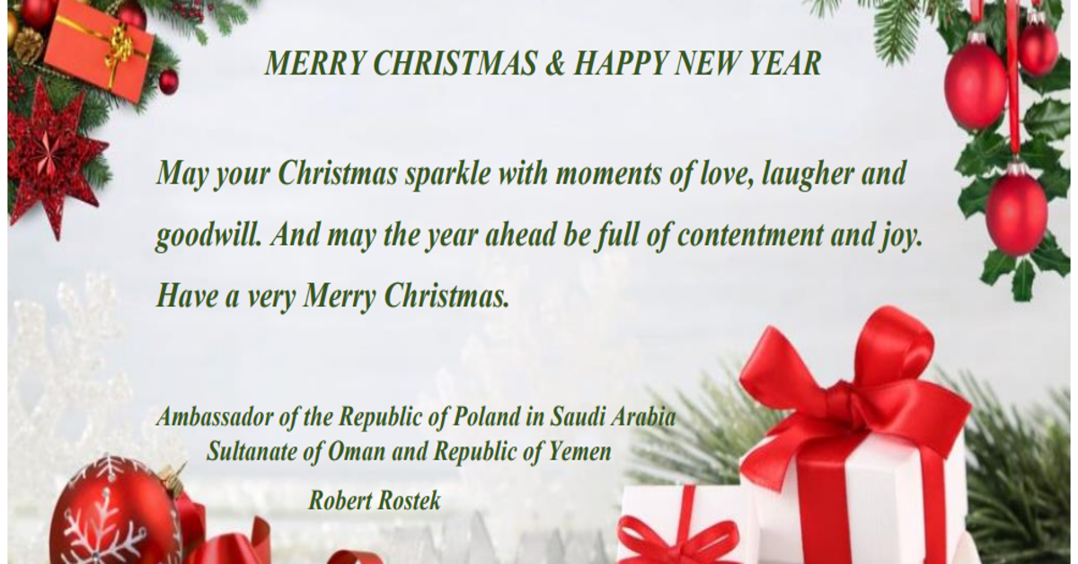 Christmas wishes from the Ambassador - Poland in Saudi Arabia - Gov.pl ...