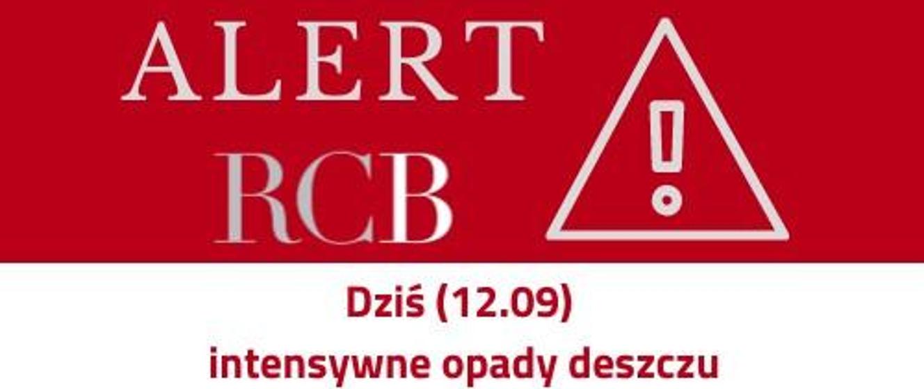 Alert RCB - dziś (12.09) intensywne opady deszczu - Łódzki Urząd Wojewódzki w Łodzi - Portal Gov.pl