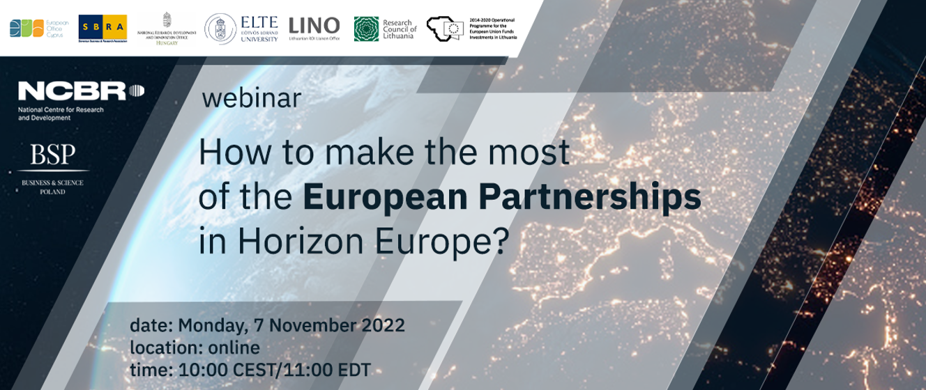 Webinar: “How to make the most of the European Partnerships in Horizon Europe?” - The National ...