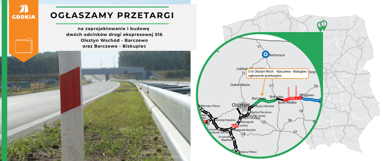 Ruszają przetargi na budowę dwóch odcinków drogi ekspresowej S16 - Generalna Dyrekcja Dróg ...