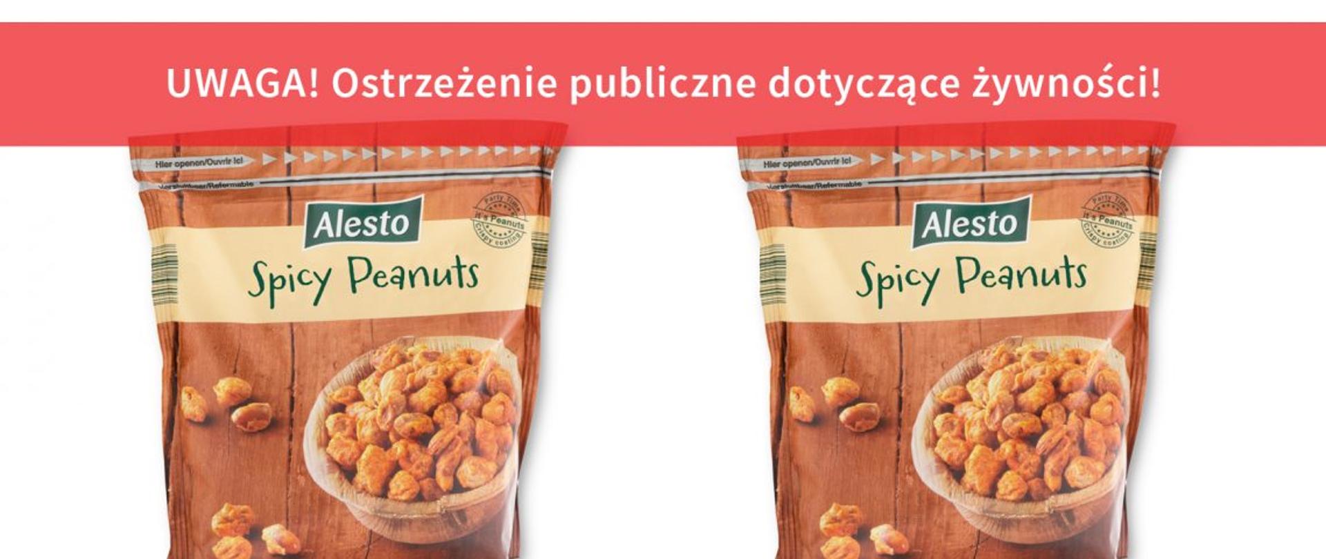 Wycofanie produktu pn. „Alesto, Orzeszki ziemne panierowane w pikantnym cieście o smaku ...