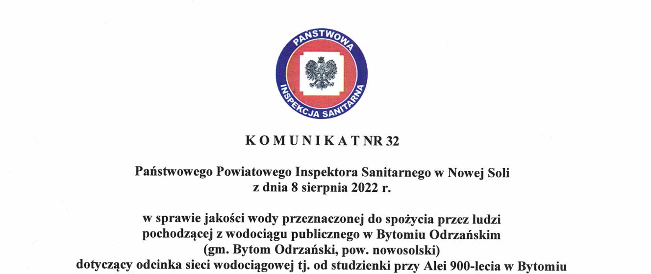 Komunikat nr 32 z 2022r - Powiatowa Stacja Sanitarno-Epidemiologiczna w Nowej Soli - Portal Gov.pl