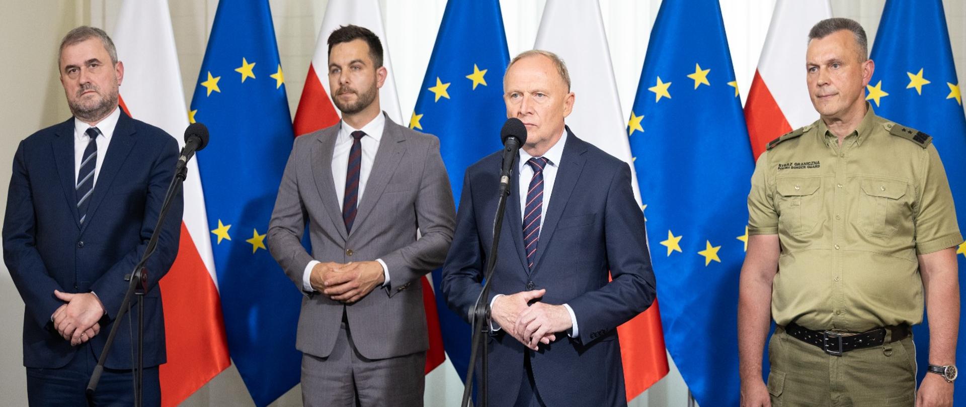 Tymczasowe kontrole na granicach z Niemcami i Litwą - konferencja prasowa wiceministra Czesława ...